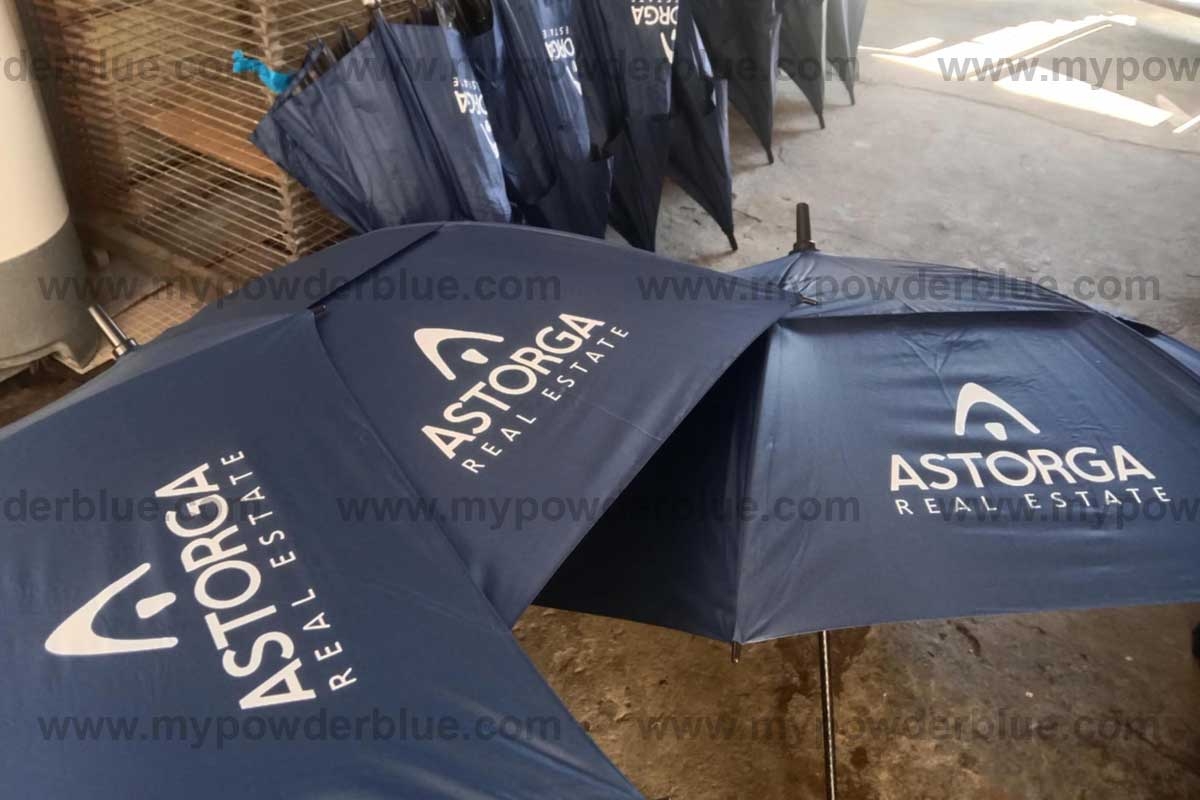 Custom Printed 30 inches Double-Canopy Golf Umbrellas with EVA foam Handle
