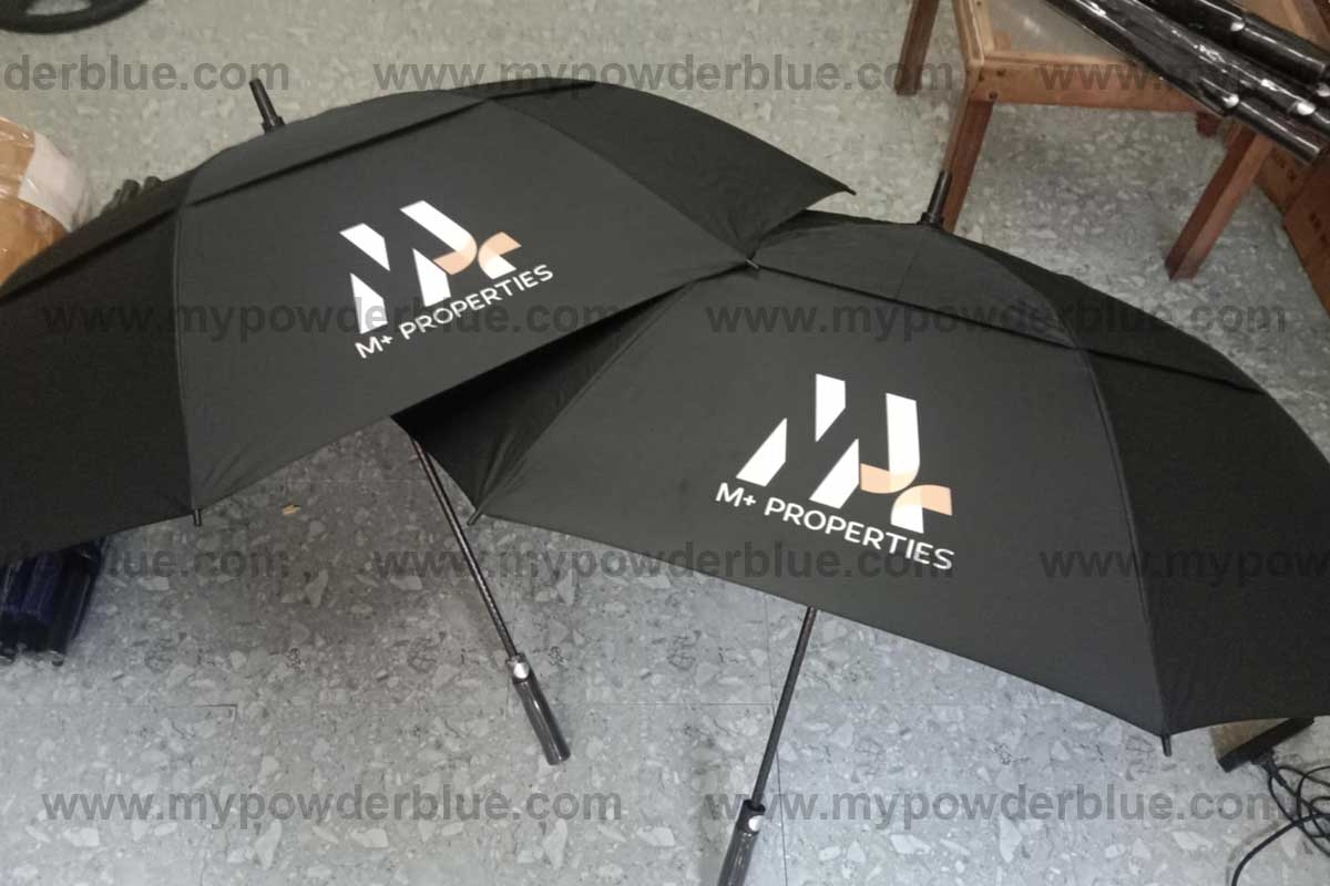 Custom Printed 30 inches Double-Canopy Golf Umbrellas with EVA foam Handle