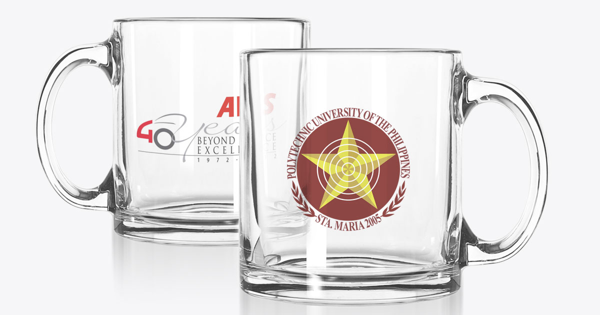 Custom Printed 11 oz Clear Glass Photo Mugs